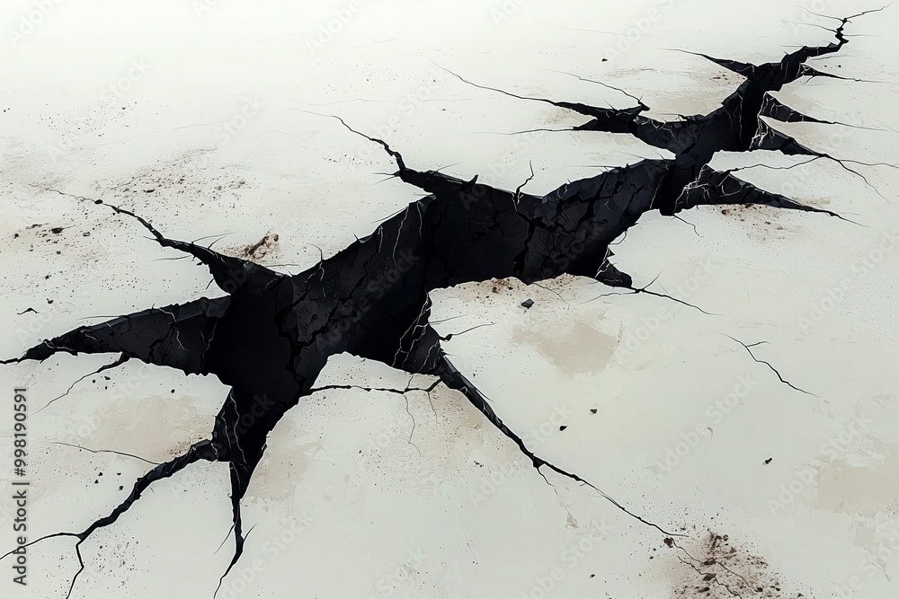 Stock-Foto „Black Cleft Rift in Ground: Isolated Destruction Effect ...