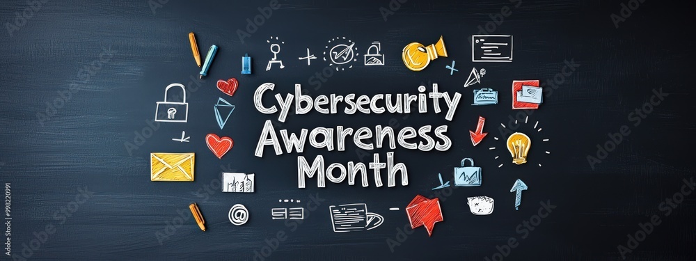 Celebrate Cybersecurity Awareness Month with this vibrant chalkboard ...