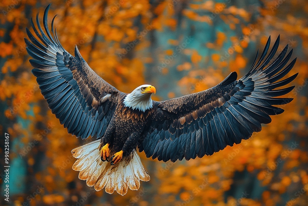 Striking Bald Eagle Tattoo Design in Vibrant Colors Showcasing American ...