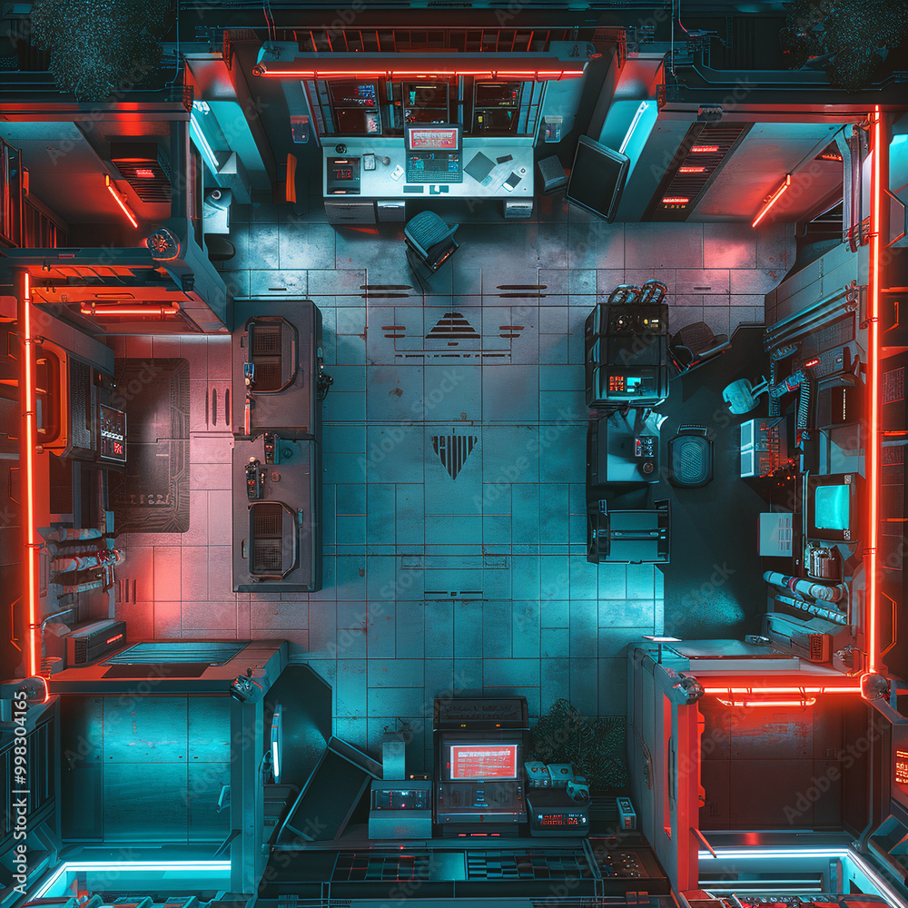 Futuristic Cyberpunk City Battle Map for DnD, Detailed Top-Down RPG Map ...