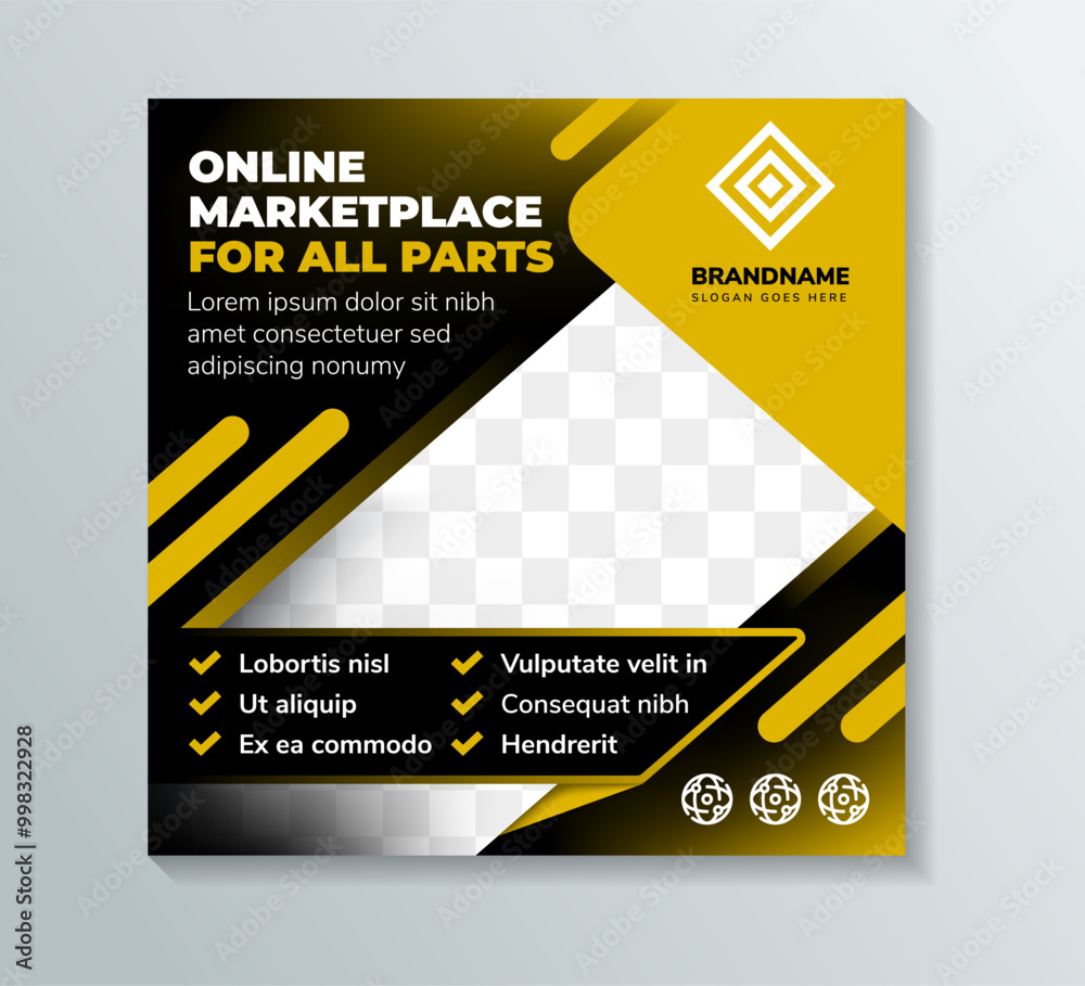 online marketplace for all parts social media post banner template ...