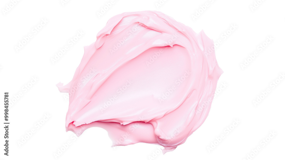 Thick smear of light pink cream with smooth creamy texture transparent ...