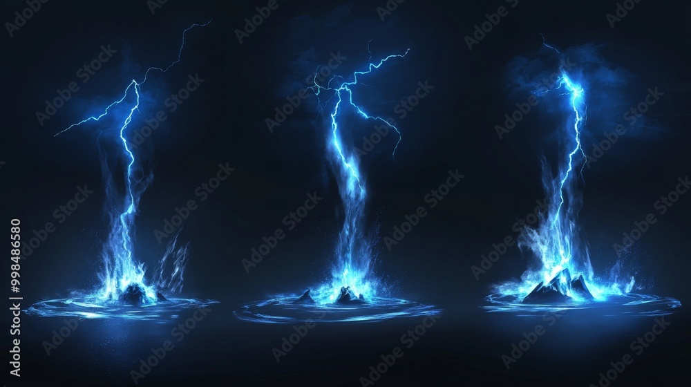 Thunderbolt, lightning, electric, and magic electricity animations ...