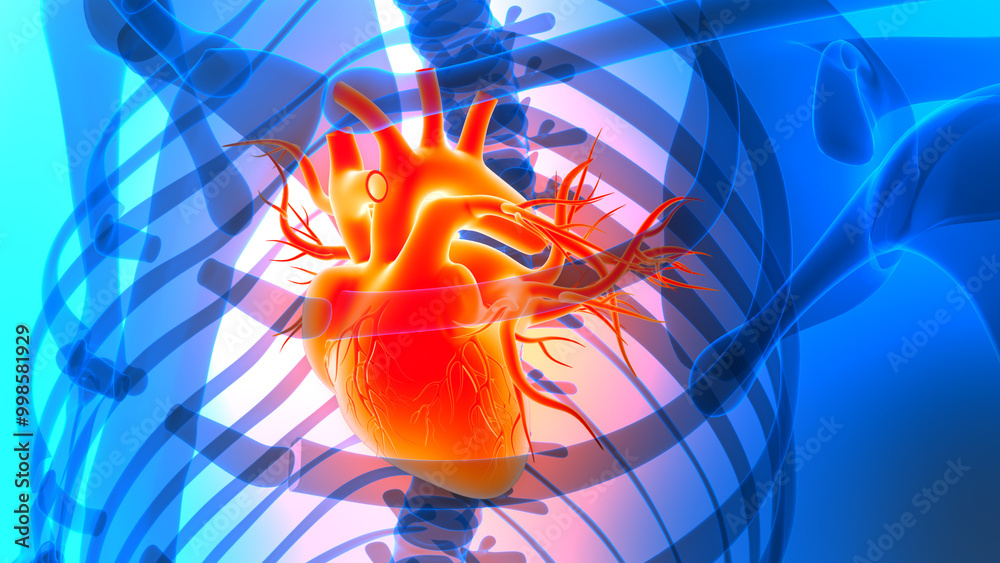 Human Circulatory System Heart Anatomy Stock Illustration | Adobe Stock