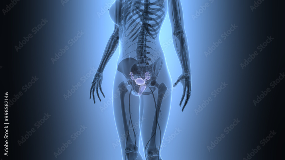 Ilustración de Stock Female Reproductive System Anatomy | Adobe Stock