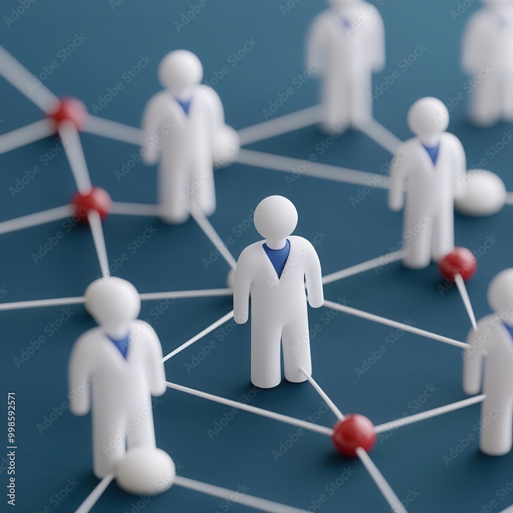 3D medical network map showing connections between different care ...