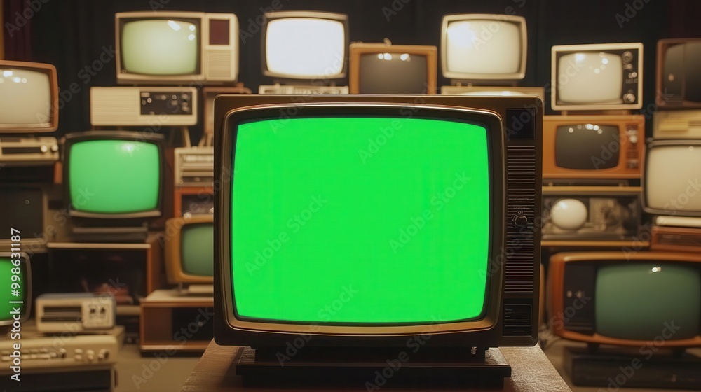nostalgic display collection of old vintage tvs from 1960s to 2000s ...