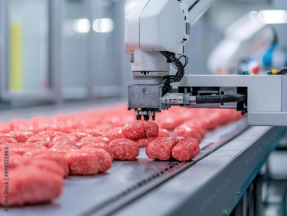 Robotic systems inspecting processed food on a high-speed production ...