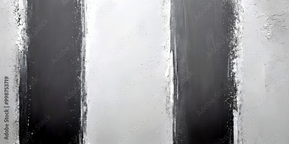 three vertical paint strokes on a white wall, with the middle stroke ...