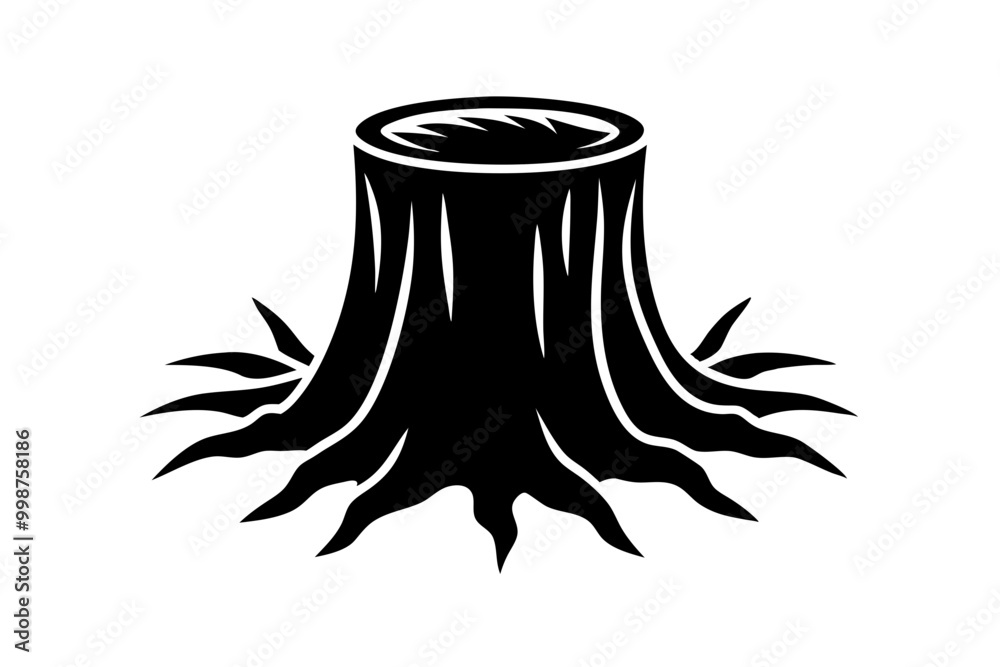 tree stump silhouette icon Transparent Background Clip art Stock Vector | Adobe Stock