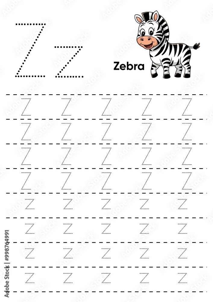 A-Z Alphabet Tracing Work Sheet for Kids, A4 Size Paper Ready for Print ...