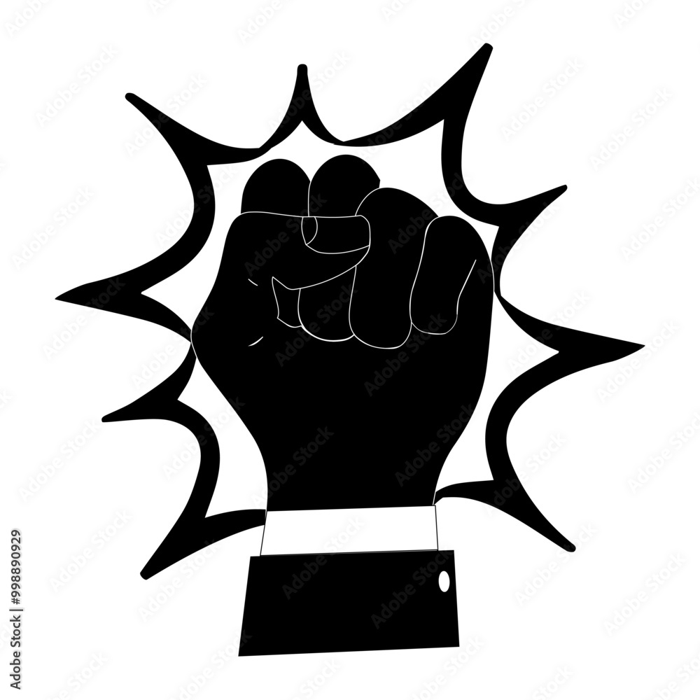 Hand knokning door icon illustration. Please knock sign board vector ...