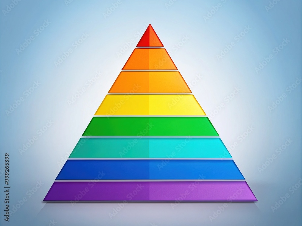 Colorful illustration of a hierarchical pyramid on paper, showcasing ...