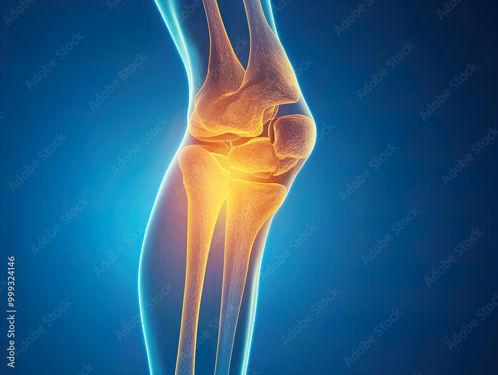 Intricate Luminescent Visualization of Knee Joint Structure: Stunning ...