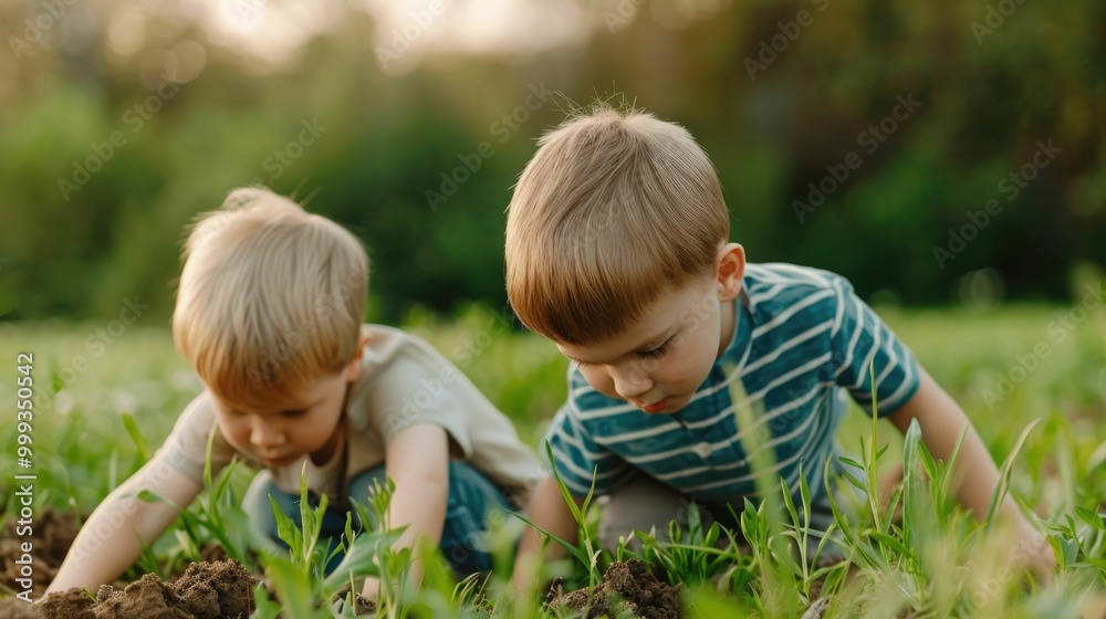 Carefree Children Playing in a Natural Environment Exploring and ...