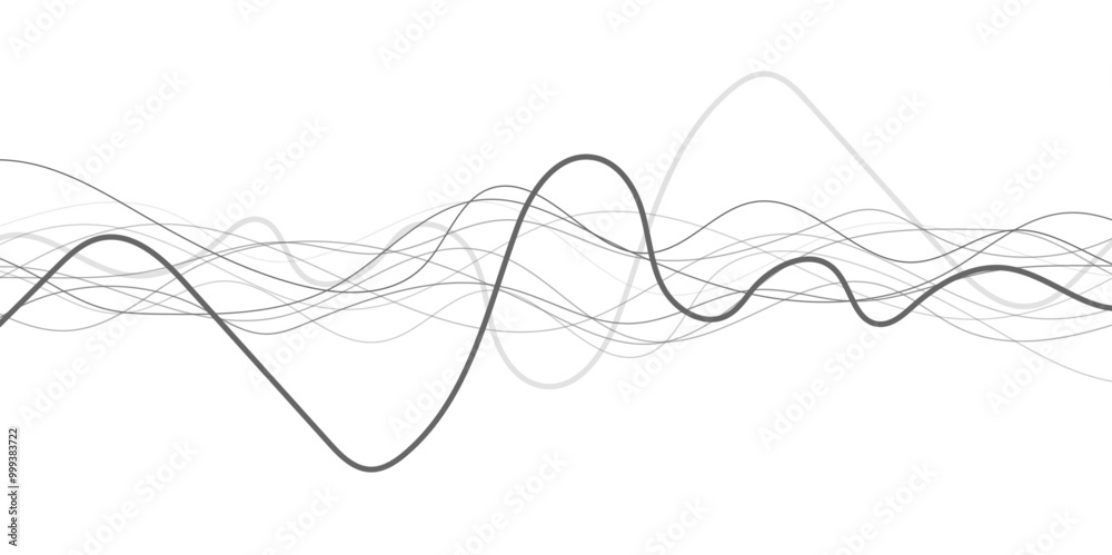 Wave with lines created using blend tool. Abstract frequency sound ...