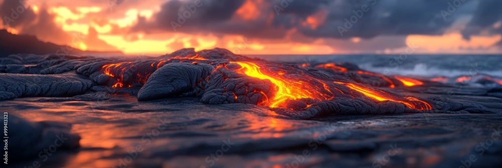 Lava Flow Formation, Dynamic volcanic activity reshaping the landscape ...