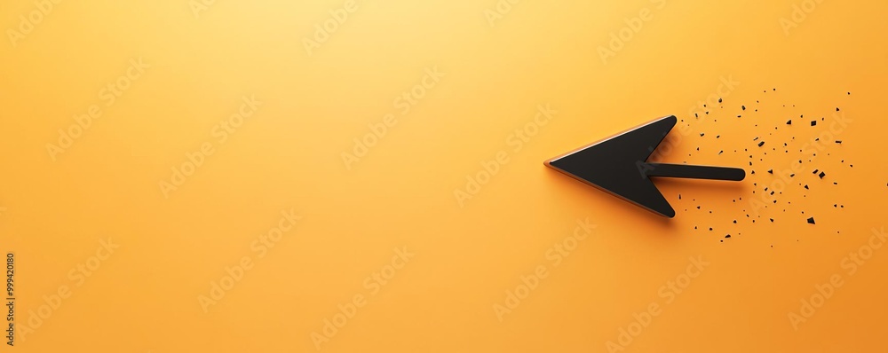 Simple black arrow pointing right flat design top view interface ...