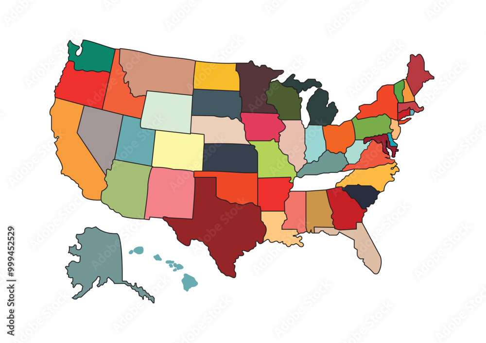 Teacher Created Resources Colorful Red shades United States of America ...