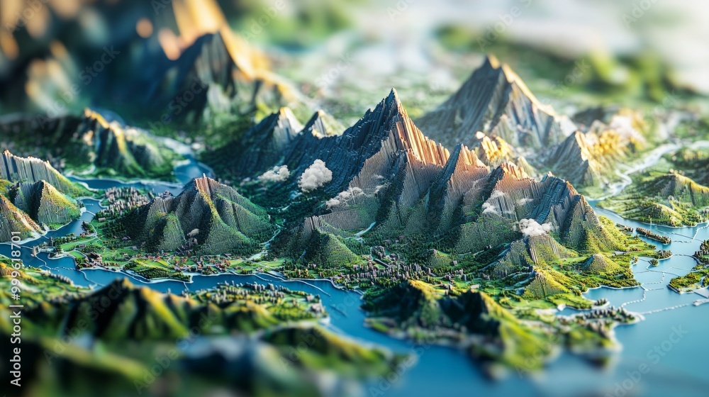 3D Global Semiconductor Supply Chain Map featuring topographical ...