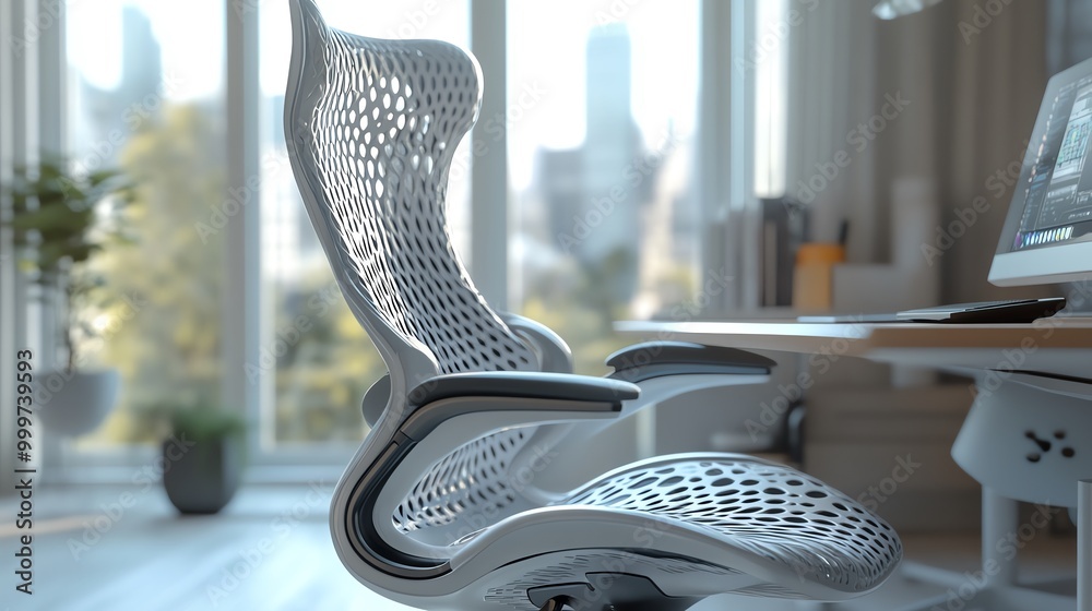 Ergonomic office chair with builtin sensors adjusting posture for ...