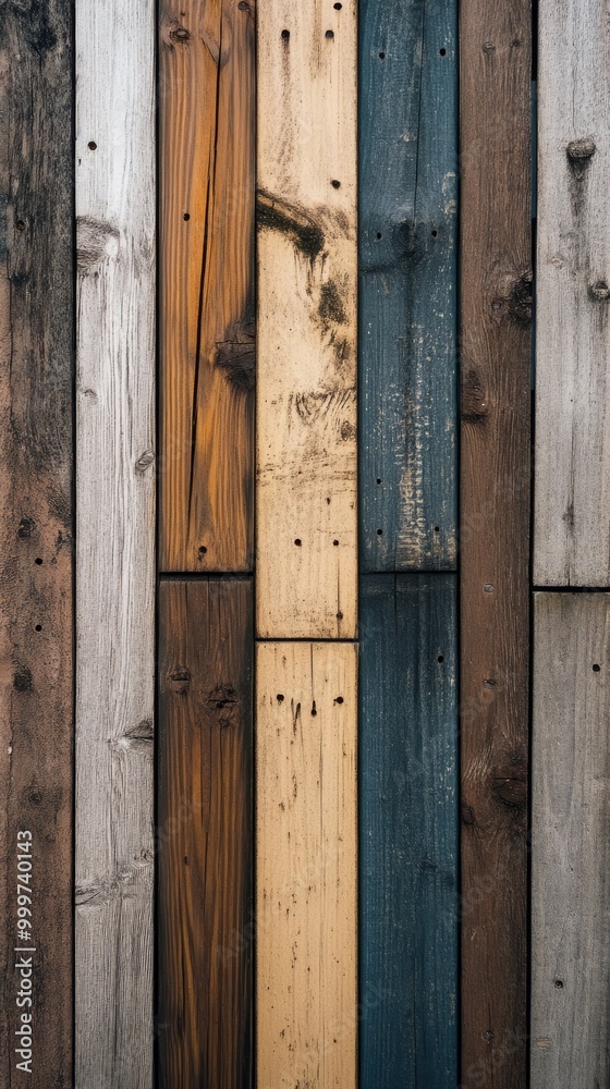 Rustic Wooden Plank Texture: A vertical shot of various aged, weathered ...