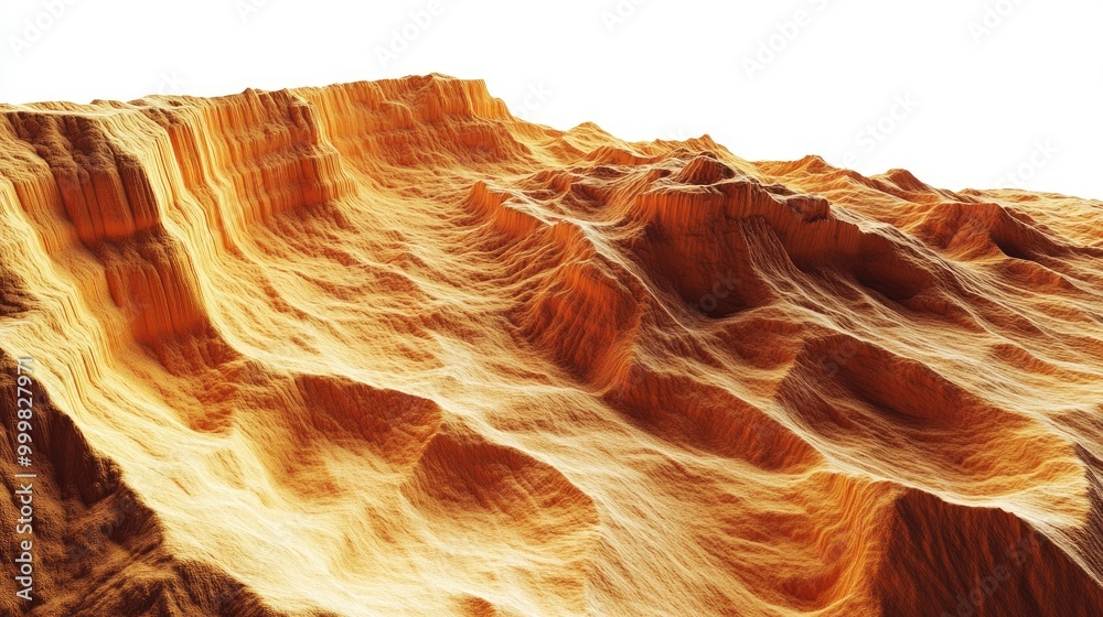 Complex GIS geodata visualization featuring a terrain model with ...