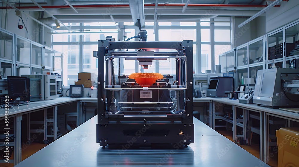 3D printing lab producing product prototypes, innovation: A 3D printing ...