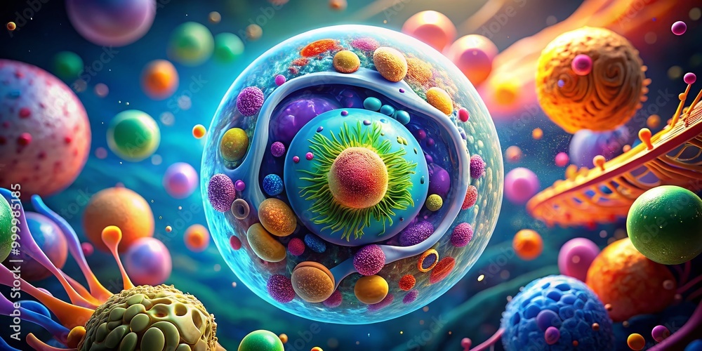 Detailed Illustration of an Animal Cell Without Labels for Educational ...