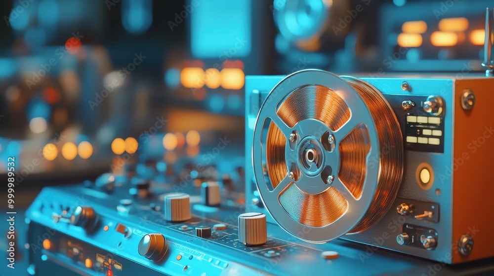 Old-fashioned reel-to-reel tape recorder from the 1960s, Vintage ...