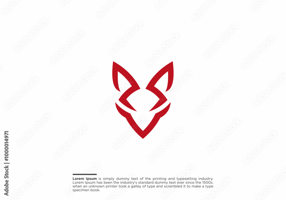 line art fox logo template, Power fox logo icons. Royal stallion symbol ...