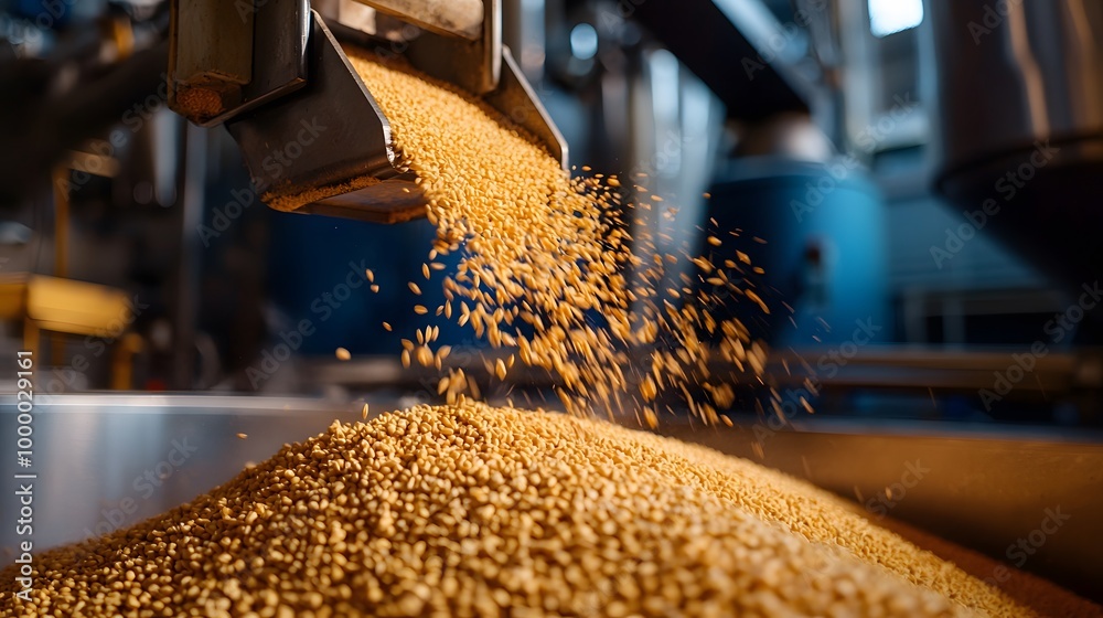 Grain Falling into a Hopper. Stock Photo | Adobe Stock