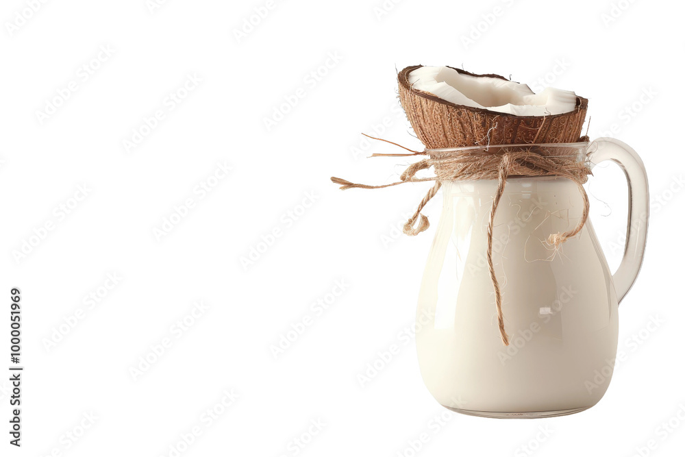 Coconut Milk in Jug High Definition Isolated on Transparent Background ...