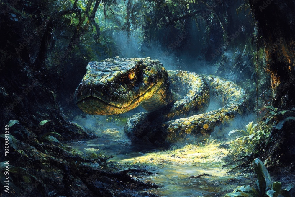 Titanoboa Emerges from the Depths of a Lush Prehistoric Jungle as the ...