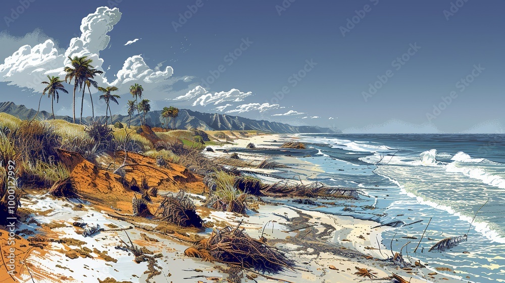 Image capturing the aftermath of El NiÃ±o on a coastal ecosystem with ...