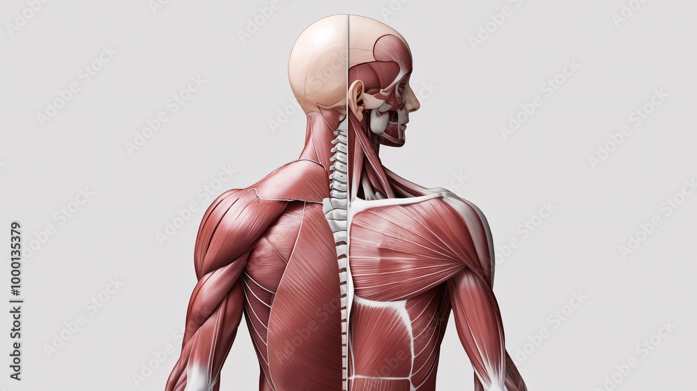 Detailed Anatomical Illustration of the Human Muscular System ...