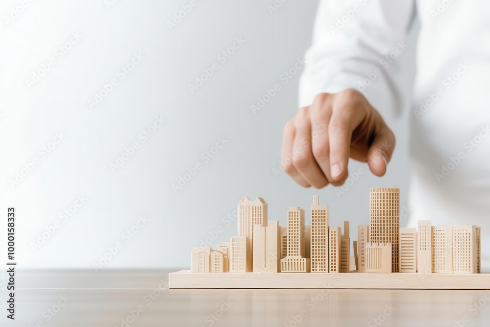 Civil engineer planning the layout of a smart city with energy ...