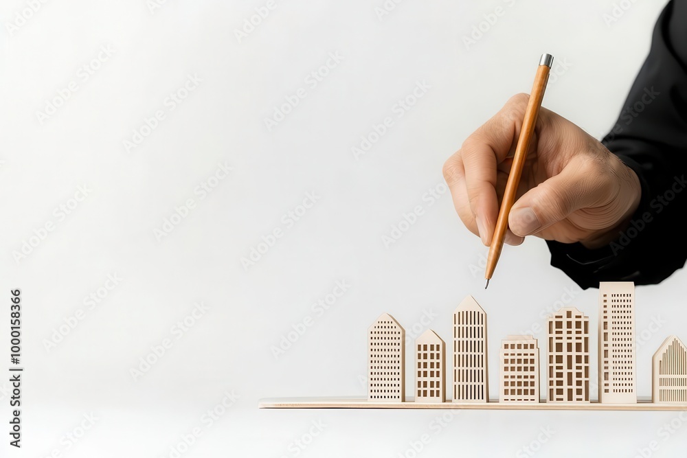 Civil engineer planning the layout of a smart city with energy ...