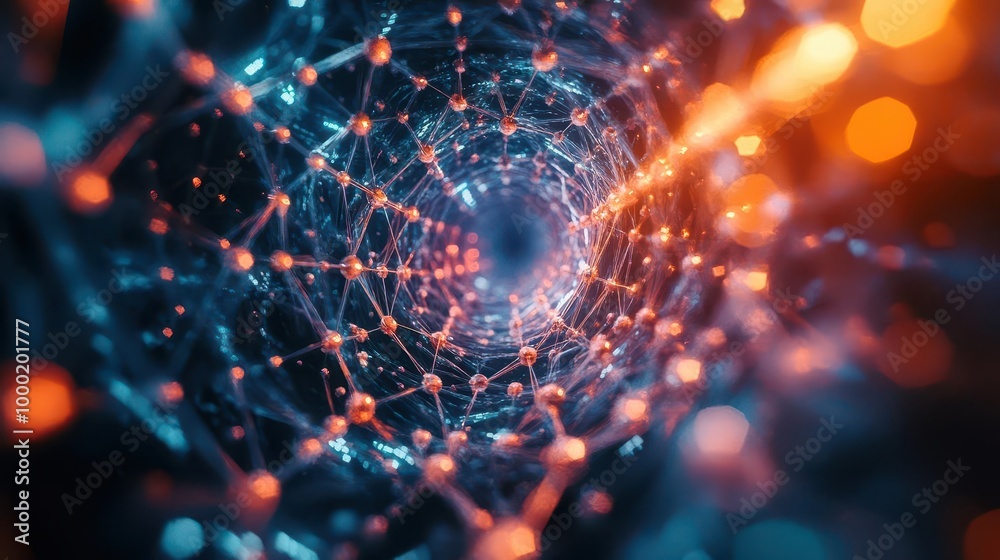 quantum computer core visualized as a crystalline structure data ...