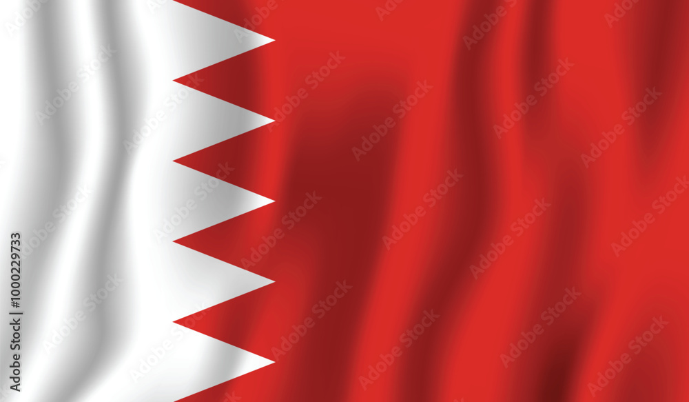Realistic Bahrain national flag perfect color, scale, and proportion ...