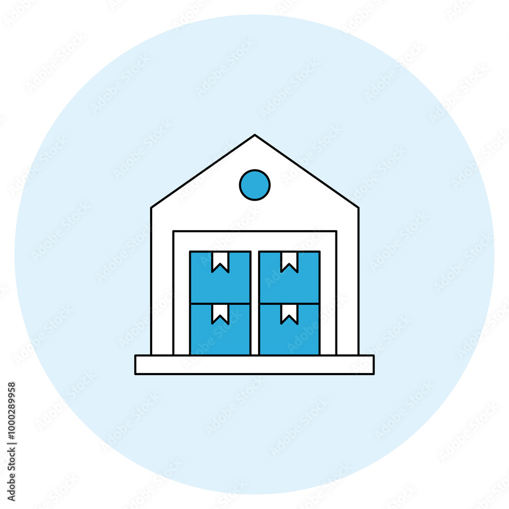 Warehouse Icon, Storage and Logistics Facility, Goods Warehouse ...