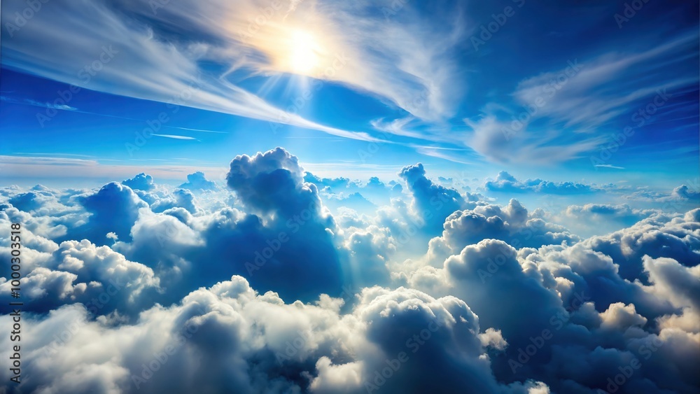 Fluffy Clouds in the Skyline: Majestic Cloud Formations and Scenic Sky Views for Atmospheric ...