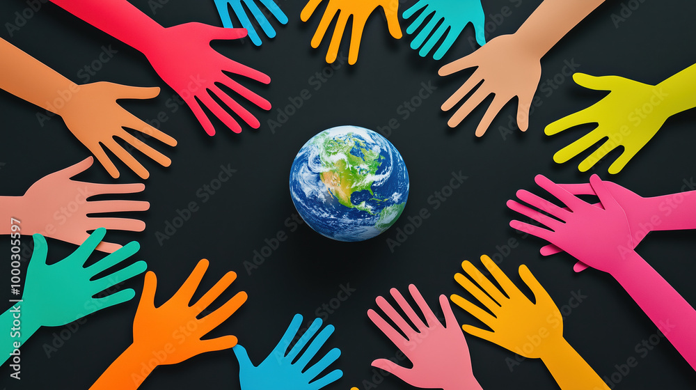 World Day Of Peace And International Human Rights Concept With Diverse ...