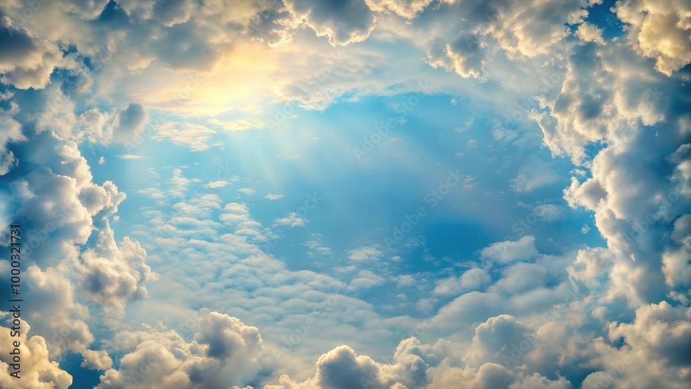 Fluffy Sun Lit Clouds in the Skyline: Majestic Cloud Formations and ...