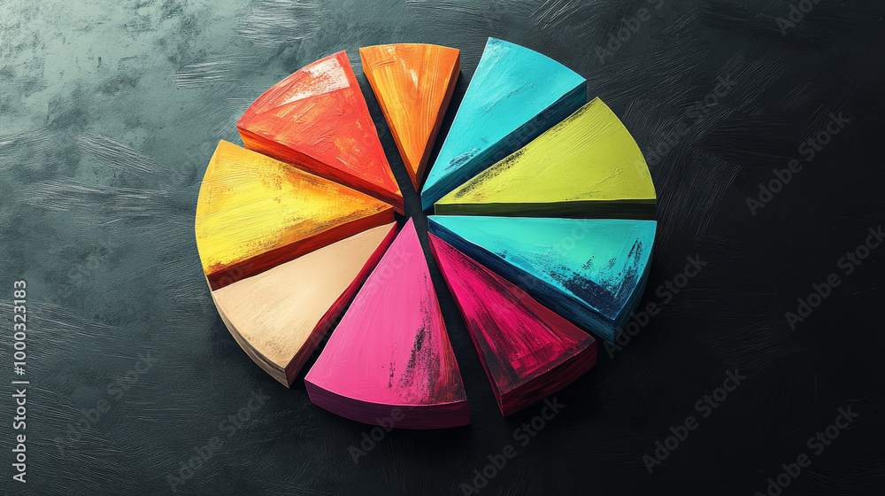 Ilustración de Stock "Create an artistic pie chart with layers or ...