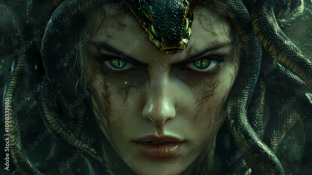 Medusa's curse and petrification. pretty intense gaze of greek ...