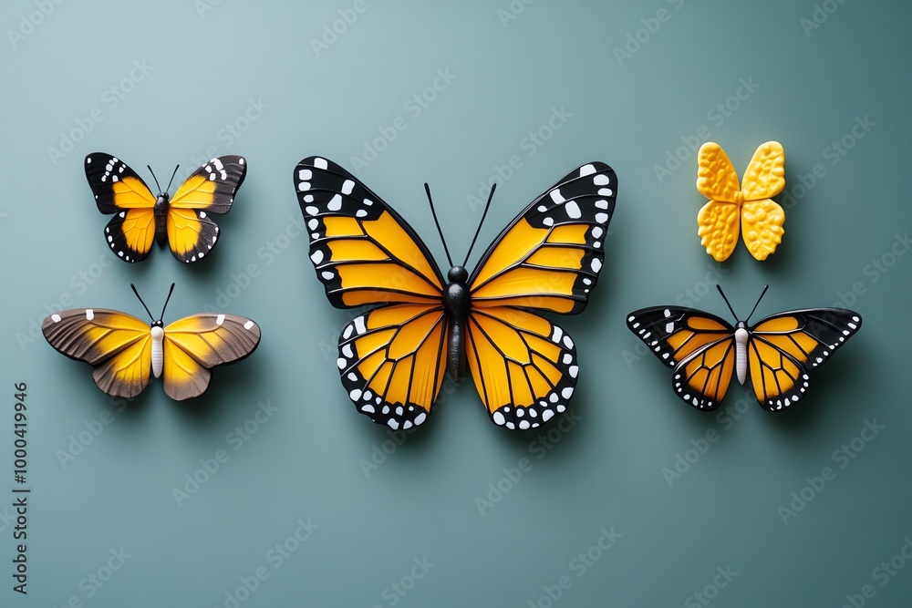 Educational chart on the lifecycle of a butterfly, pinned on a ...
