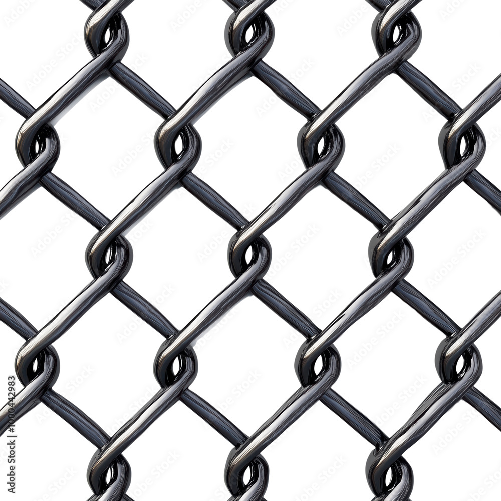 Metal chain link fence texture, white isolate background transparent ...