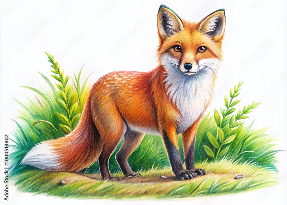 Simple and Charming Fox Illustration for Easy Drawing Tutorial and ...