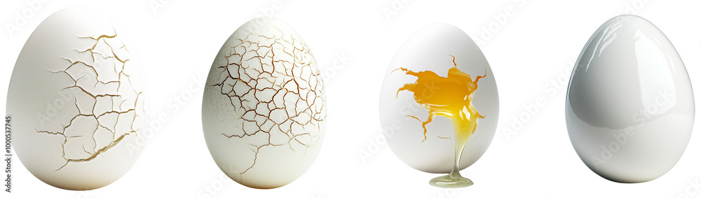 Stages of Egg Development and Cracking Process, isolated on transparent background. Stock ...